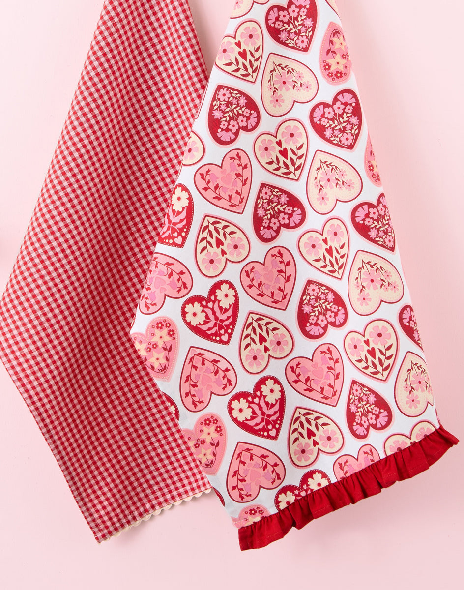Heritage Hearts Embellished Dishtowel – DII Home Store